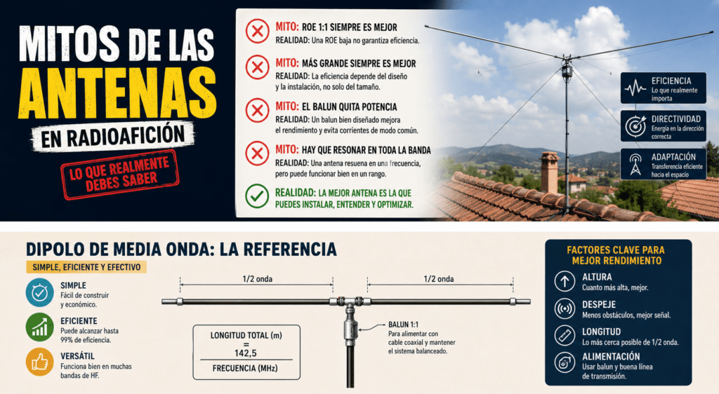 Mitos de las antenas en radioafición: ROE, dipolos, balun y eficiencia ...